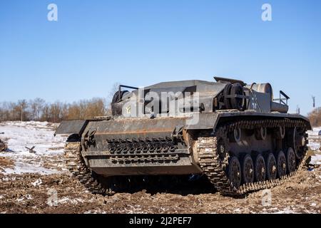 Sturmgeschütz III assault gun in German WW2 European theatre camouflage ...