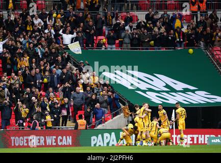 Craig Eastmond of Sutton United celebrates after scoring during the ...