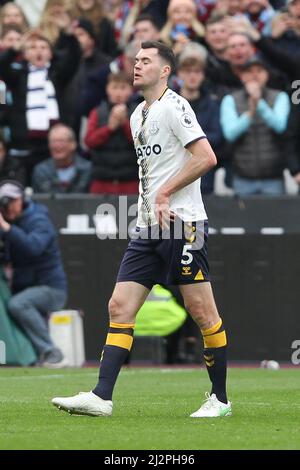 Michael Keane of Everton is shown a red card, sent off by Referee, Tom ...