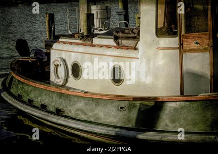 Tug boat captain cockpit tugboat operator driver pilot cab Stock Photo ...