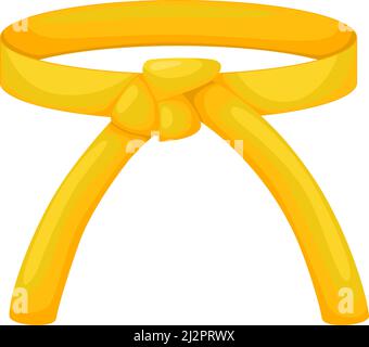 Karate belt yellow color isolated on white background. Design icon of ...
