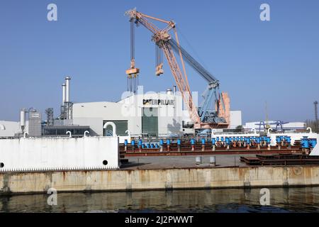 Rostock, Germany. 25th Mar, 2022. A sign reading "Neptune Shipyard" at ...
