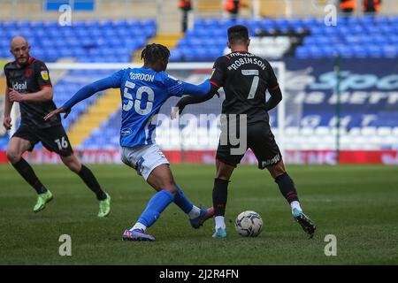 Nico Gordon #50 of Birmingham City challenges Mark Harris #29 of ...