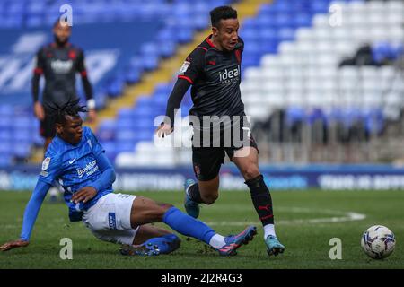 Nico Gordon #50 of Birmingham City challenges Mark Harris #29 of ...
