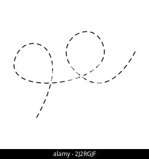 Line dotted curve route. Traffic element. Dots linear path. Vector ...