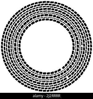 Circle rounded concentric pebble, stone, rock shapes. Circular ...