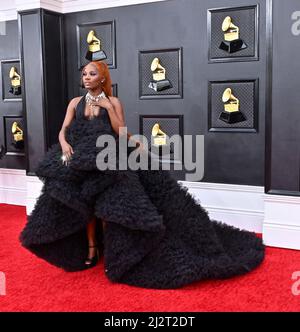 Doechii arrives at the 64th Annual Grammy Awards at the MGM Grand ...