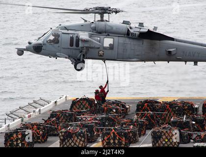 PACIFIC OCEAN (March 31, 2022) Aviation Boatswain’s Mate 3rd Class Kyro ...