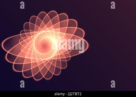 Atomic energy symbol. Electrons moving on orbits Atomic energy concept ...