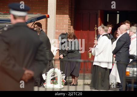 The funeral of James Bulger, Sacred Heart Church, Kirkby, Ralph Bulger ...
