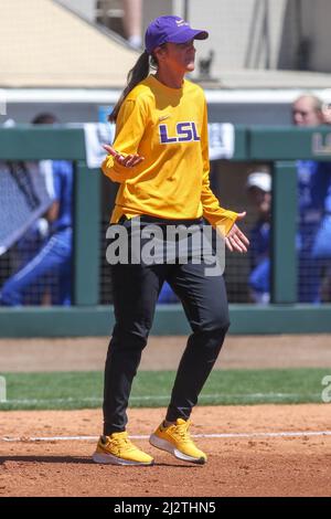 LSU head coach Beth Torina during an NCAA softball game against Florida ...