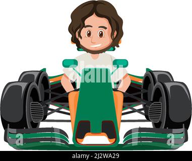 A man driving formula one racing car illustration Stock Vector Image ...
