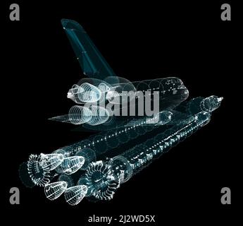 Abstract space rocket and shuttle. All of the particles Stock Photo - Alamy