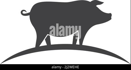 Pig logo illustration vector flat design Stock Vector Image & Art - Alamy