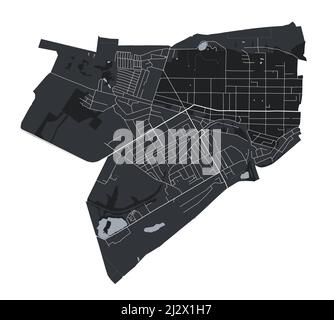 Vector map of Bucha city. Urban grayscale poster. Road map image with ...