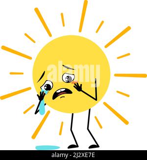 A cartoon illustration of the sun crying Stock Vector Image & Art - Alamy
