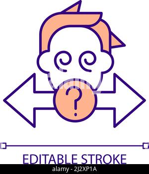 suspicious person thin line icon, sign, symbol, illustation, linear ...