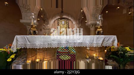 View into the underground crypt full of ancient relics of the 13th ...