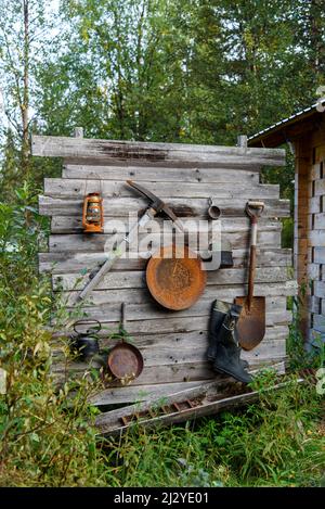 Gold Mine Museum, Gold Mine Village, Tankavaara, Finland Stock Photo ...