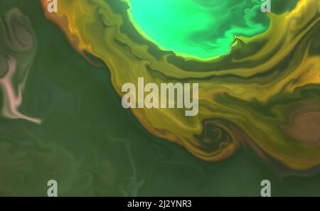 An abstract design of surfaces made of liquid acrylic colors and marble ...