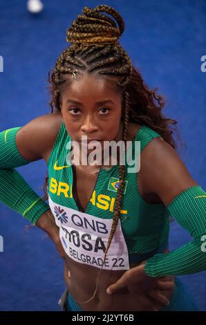 Vitoria Cristina Rosa BRA competing in the women’s 60m final on Day One ...