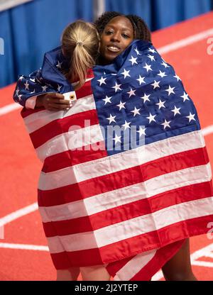 Mikiah BRISCO of USA, Marybeth SANT-PRICE of USA, 60 M Women during the ...