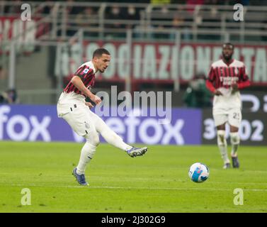 Ismael Bennacer of AC Milan during the Serie A match between Bologna FC ...