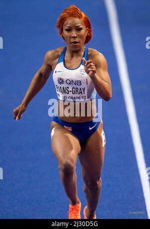 Cheyanne Evans-Gray competing in the women’s 60m heats on Day One of ...