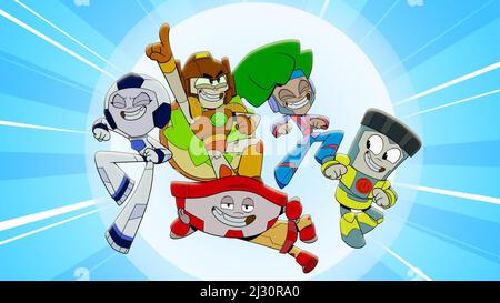 TRANSFORMERS: BOTBOTS, from left: Clogstopper, Bonz-Eye, Dimlit, Kikmee ...