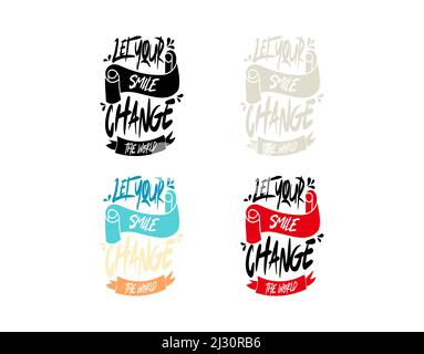 Set lettering Text on white background in vector illustration Stock ...