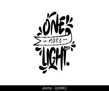 One More Light Lettering Text on Black background in vector ...