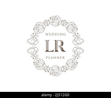 LR Initials letter Wedding monogram logos collection, hand drawn modern ...