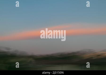 April 4, 2022, San Diego, CA, United States of America: The pink sunset ...