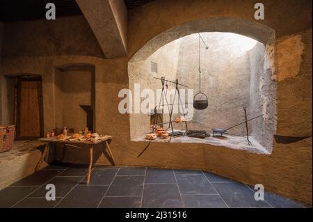 Vianden Castle, interior view, Vianden Canton, Grand Duchy of ...