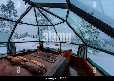 Glass igloo in Levi, Finland Stock Photo - Alamy