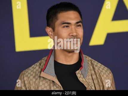JB Tadena arrives at the AMBULANCE Los Angeles Premiere held at the ...