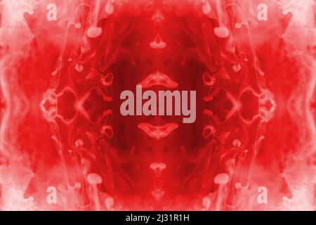 Red ink forming patterns resembling Rorschach Test ink blots Stock ...