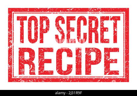 TOP SECRET RECIPE, words written on red stamp sign Stock Photo - Alamy