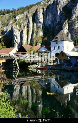 Small town Essing in Bavaria in Germany with Altmühl river and old ...