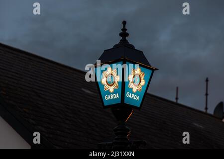 Garda Sign outside rural Garda Station Stock Photo - Alamy