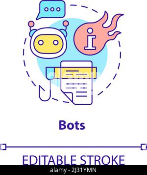 Military bot line icon, concept sign, outline vector illustration ...