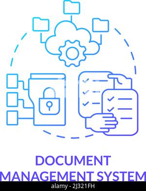 Document management system blue gradient concept icon Stock Vector Image & Art - Alamy