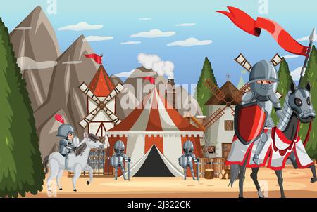 Tent for soldiers at military camp cartoon illustration Stock Vector ...