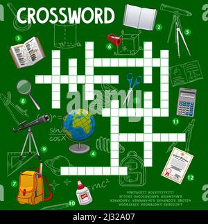 School education items word search puzzle game vector worksheet. Quiz ...