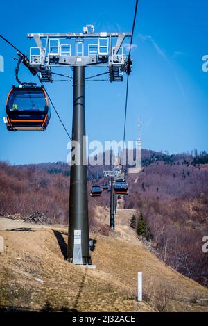 New Sljeme Cable Car that opened on 24th February 2022, Zagreb, Croatia ...