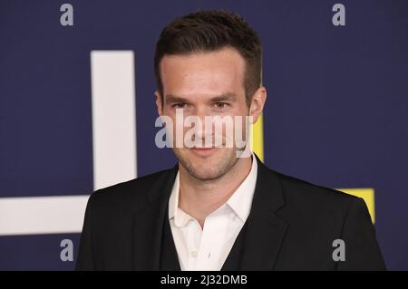 Andy Favreau arrives at the AMBULANCE Los Angeles Premiere held at the ...