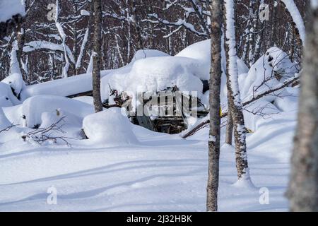 Beiarn 20220404. Wreckage from the casualty in Graataadalen. On 18 ...