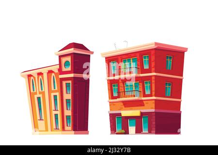 urban building edifice cartoon vector illustration graphic design Stock ...