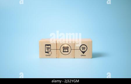Online merge offline (OMO) concept. Borderless marketing channel ...