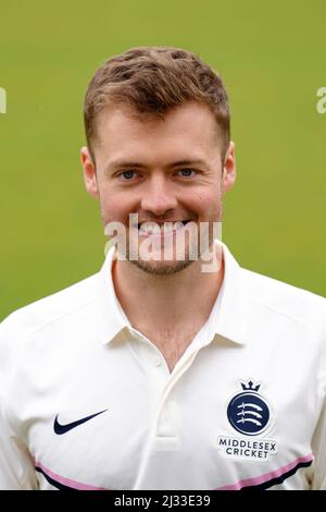 Tom Helm during a photocall at Lord's Cricket Ground, London. Picture ...